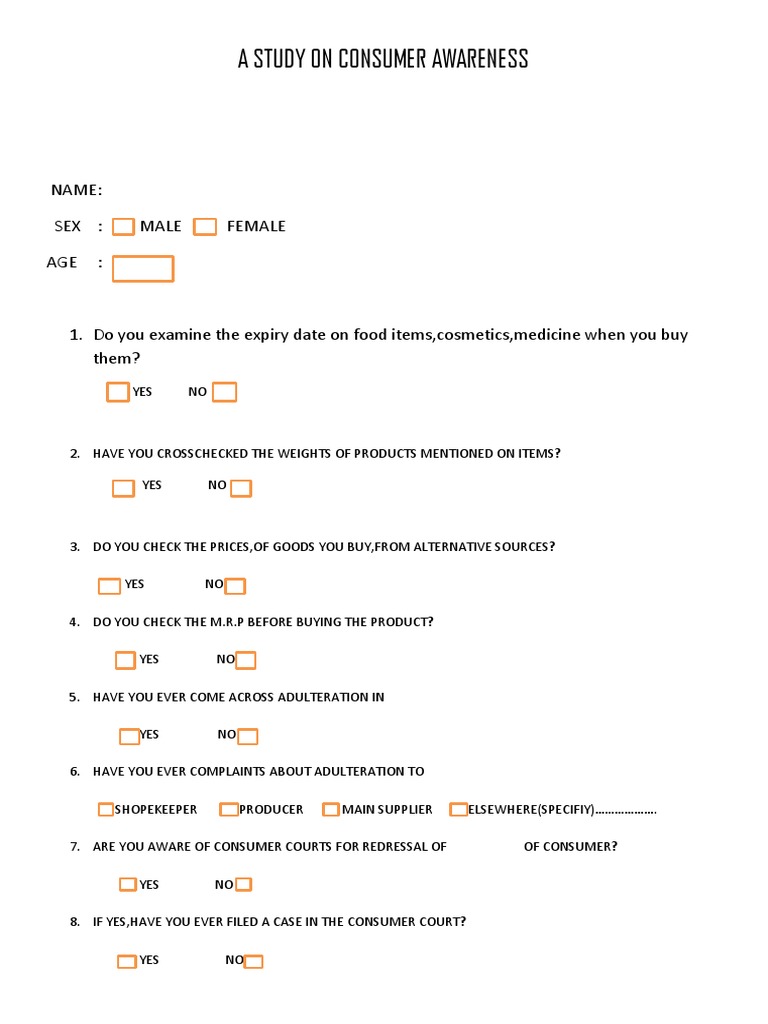 A Study On Consumer Awareness | PDF | Business Economics | Market ...