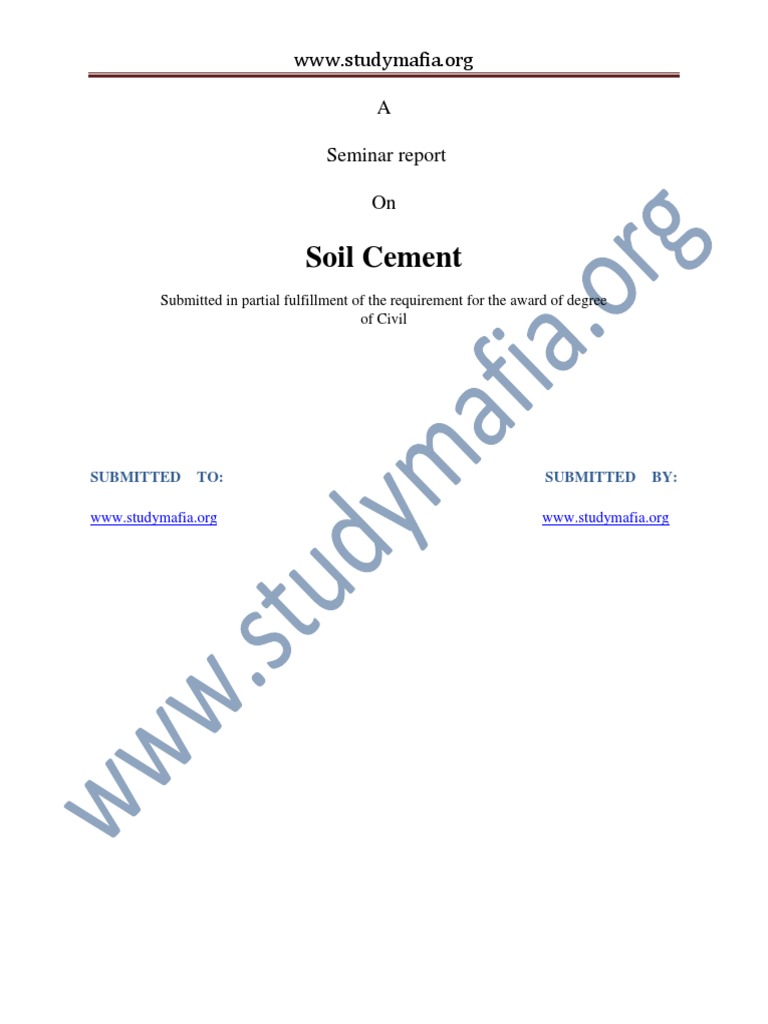 Soil Cement Report | PDF | Road Surface | Structural Engineering