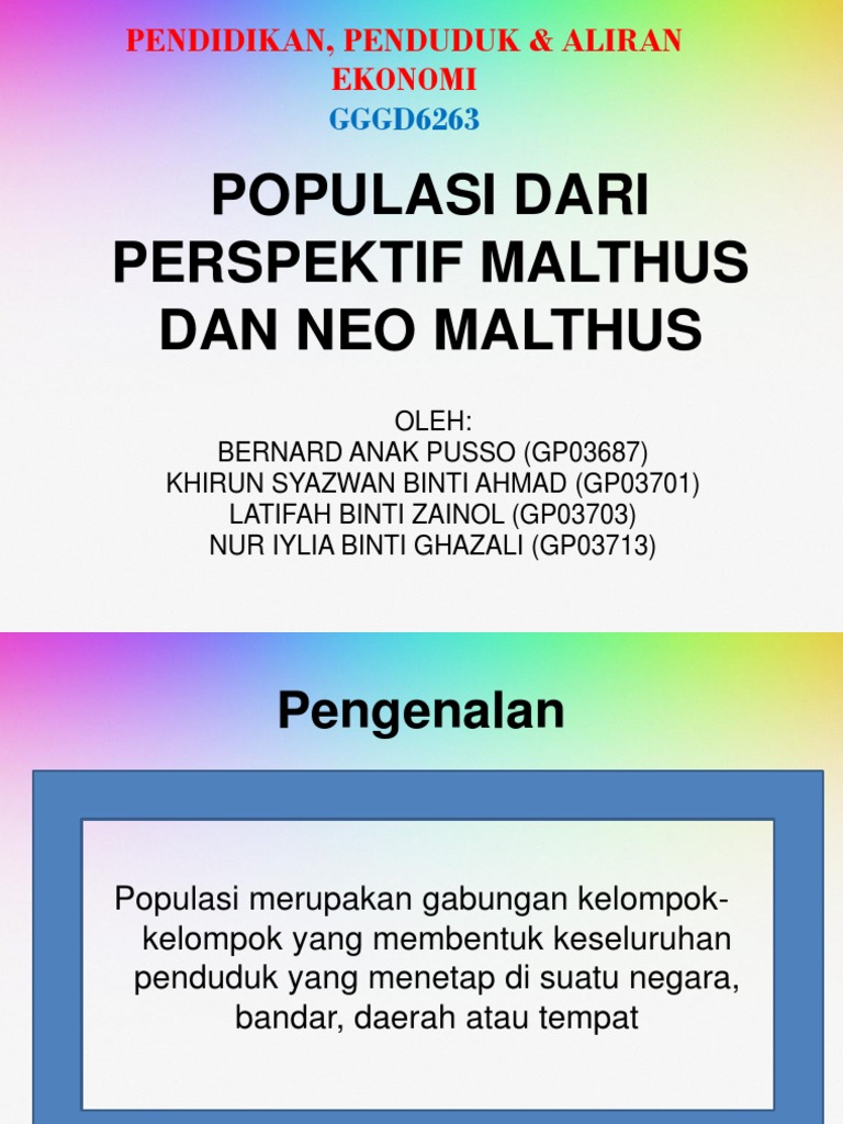 Teori Populasi Malthus Dan Neo Malthus | PDF