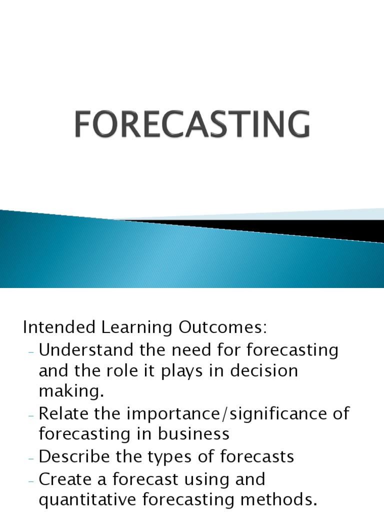Forecasting | PDF | Forecasting | Mathematical And Quantitative Methods ...