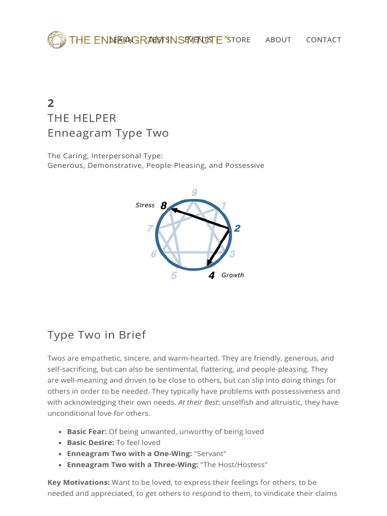 Type 2 - The Helper | PDF | Enneagram Of Personality | Love