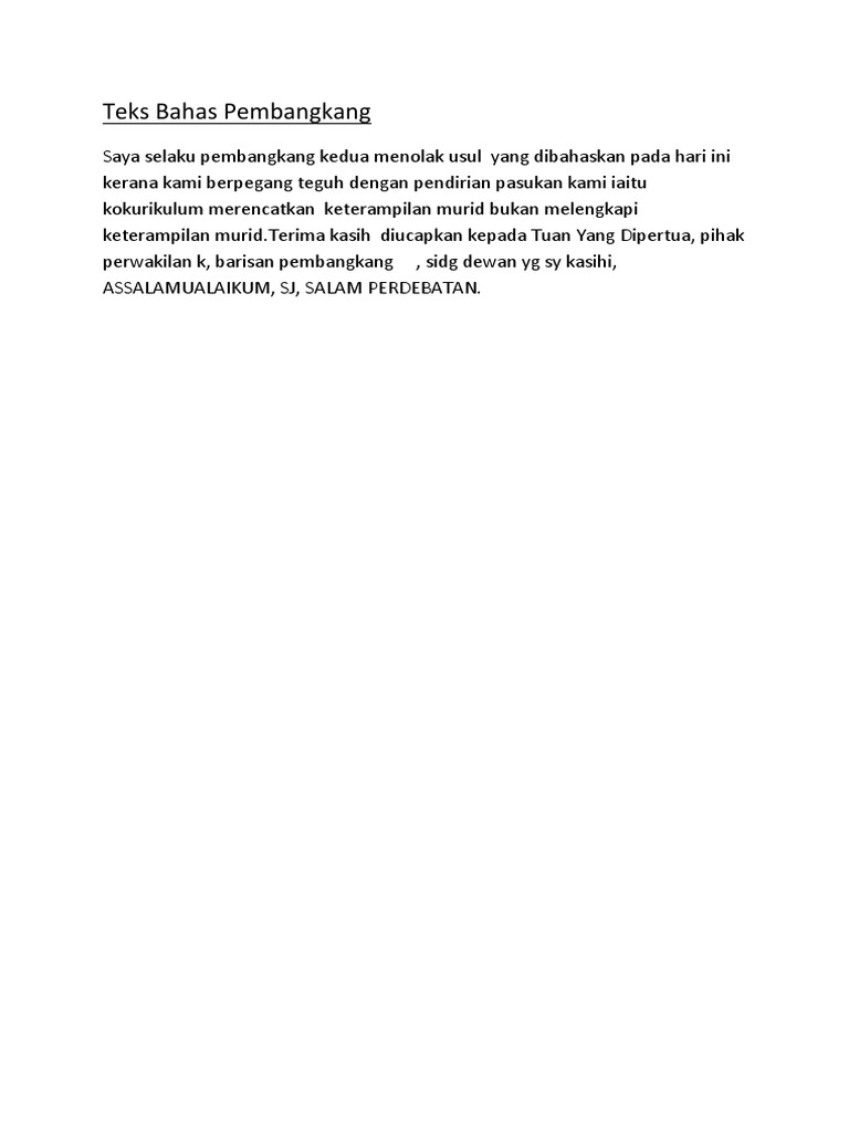 Teks Bahas Pembangkang | PDF
