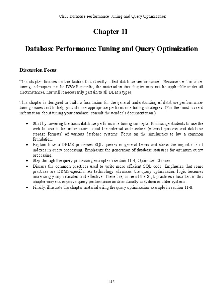 IM Ch11 DB Performance Tuning Ed12 | PDF | Database Index | Databases