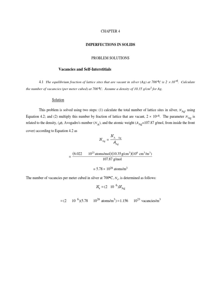 Ch04 Solutions | PDF | Crystal Structure | Mole (Unit)