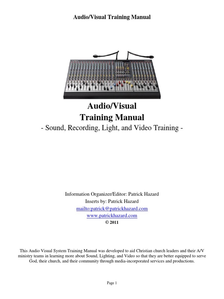 AV Training Manuel | PDF | Very High Frequency | Microphone