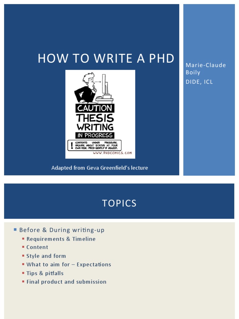 How To Write A PHD PDF | PDF | Thesis | Cognitive Science