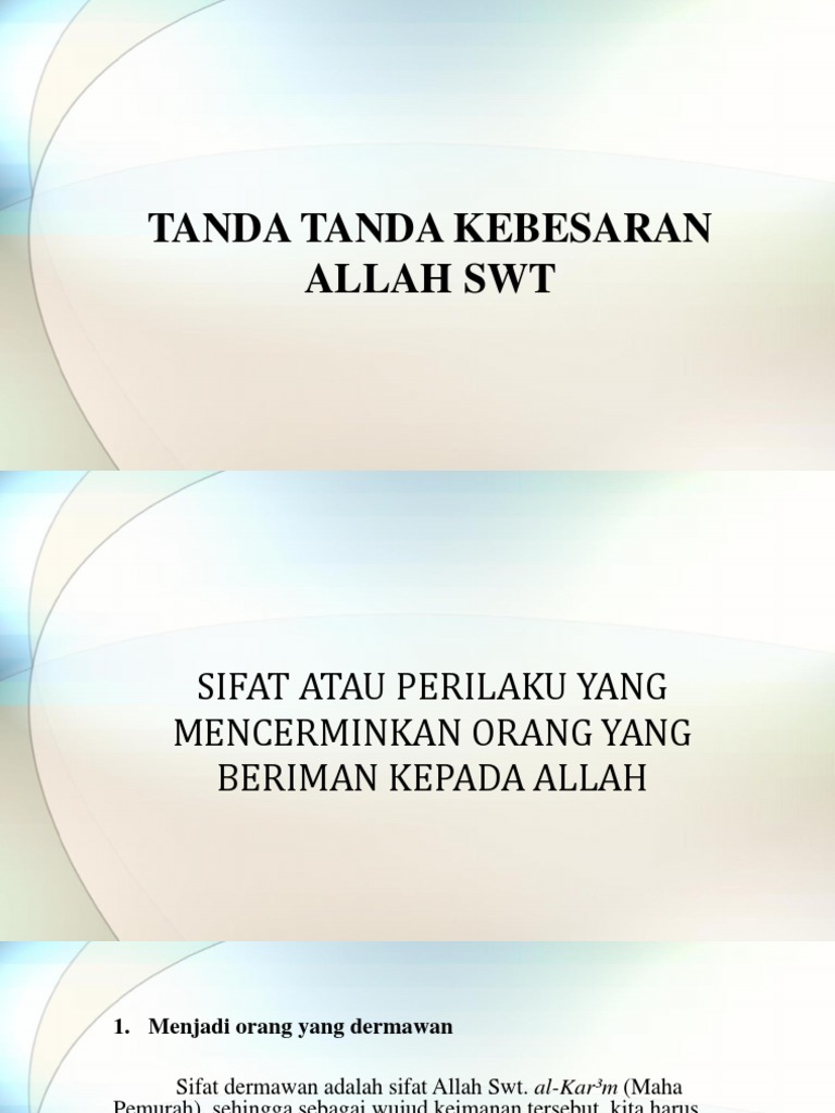 Tanda Tanda Kebesaran Allah SWT | PDF