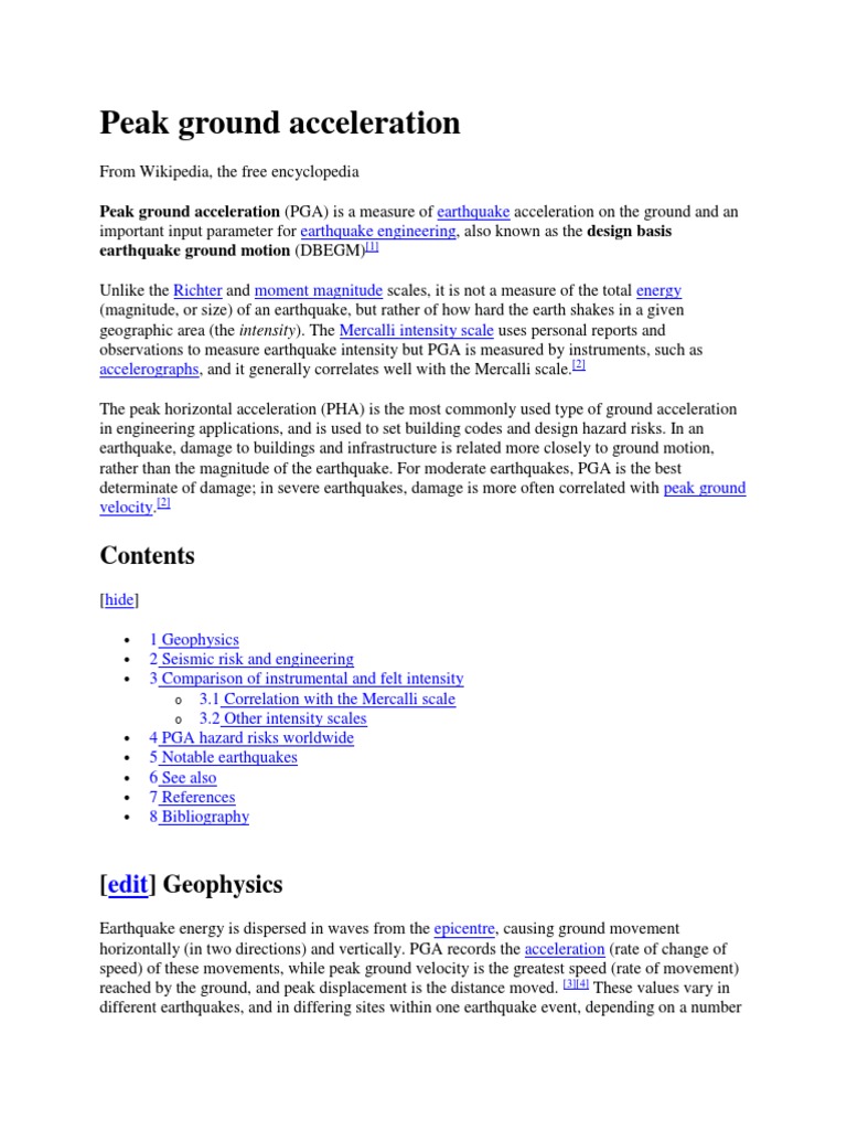 Peak Ground Acceleration | PDF | Earthquakes | Geotechnical Engineering