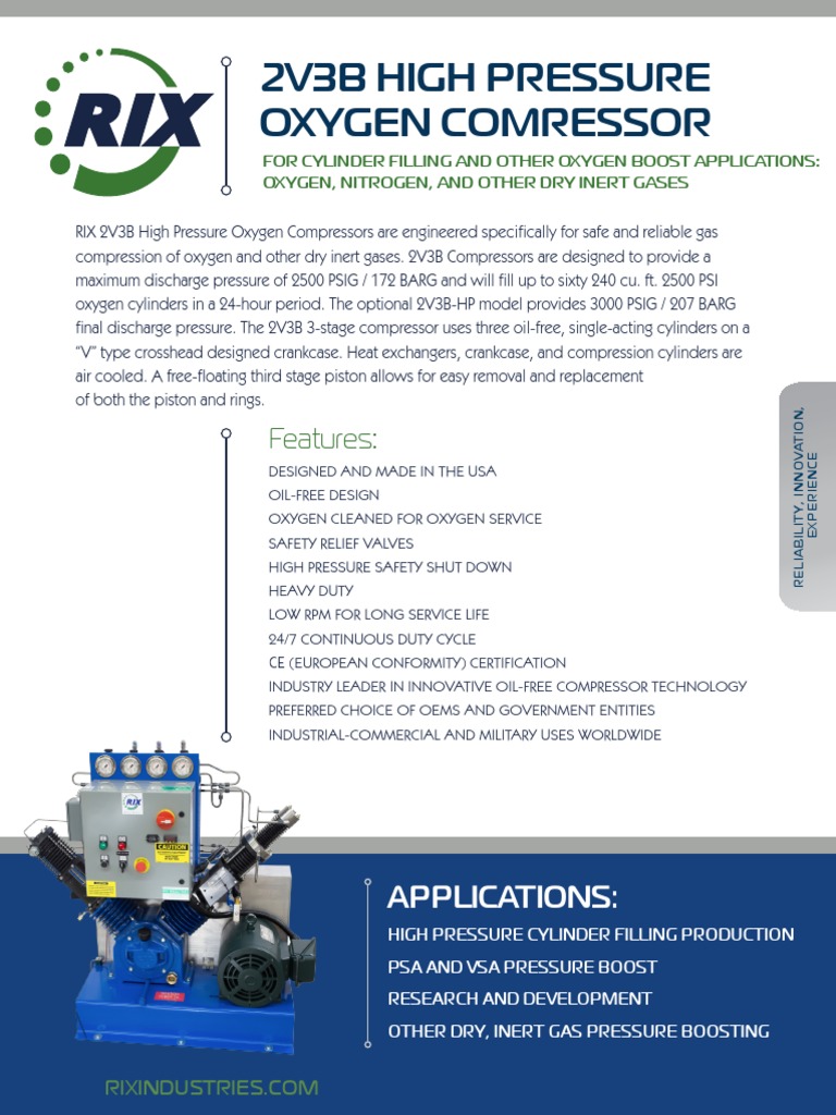 2v3b High Pressure Oxygen Compressor | PDF | Turbocharger | Cylinder ...