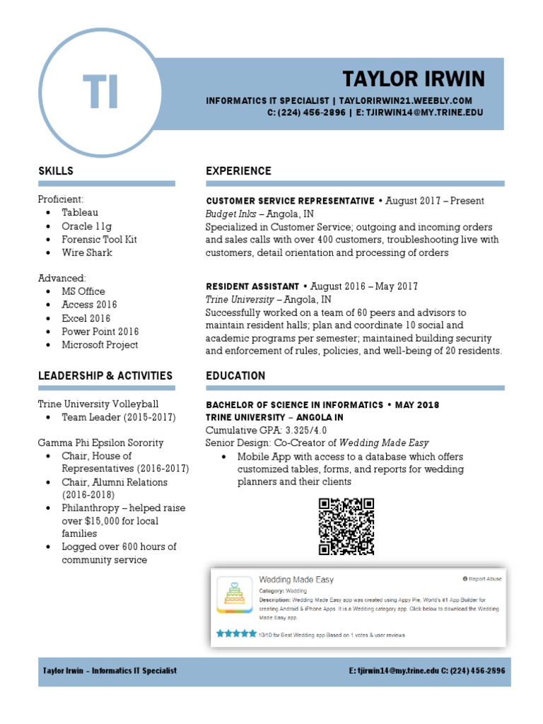 Taylor Irwin Resume | PDF