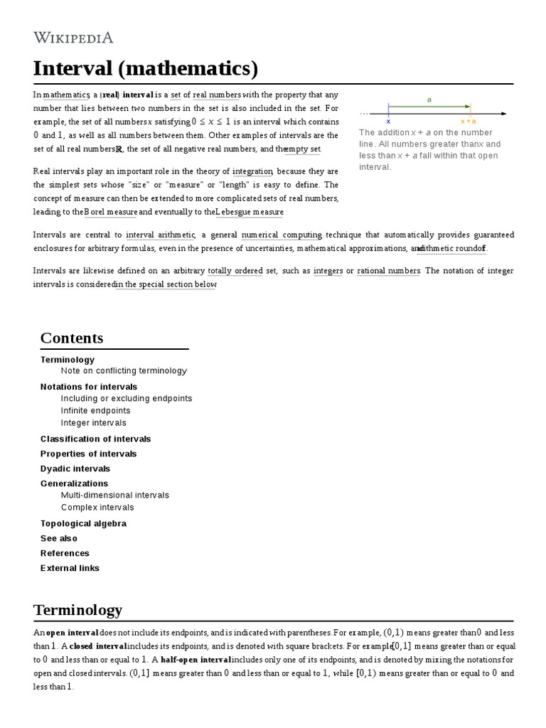 Interval (Mathematics) PDF | PDF | Interval (Mathematics) | Space