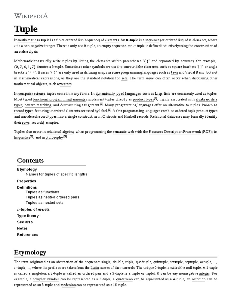 Tuple PDF | PDF | Mathematical Structures | Theoretical Computer Science
