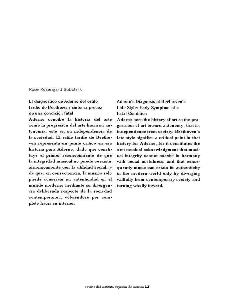 Subotnik | PDF | Formas musicales | Immanuel Kant