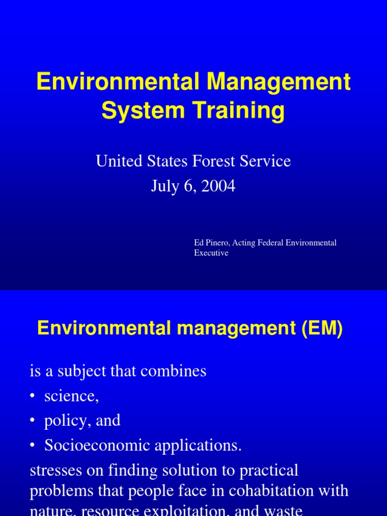 Environmental Management System Training: United States Forest Service ...