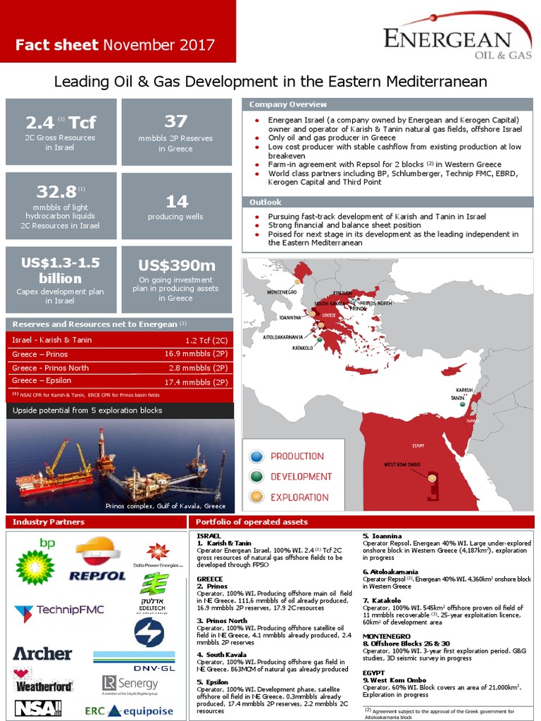 Energean Fact Sheet November 2017 PDF | PDF | Royal Dutch Shell | Bp
