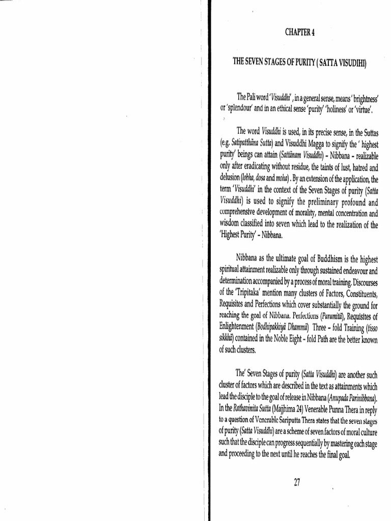 7 Stages To Purity (Satta Visuddhi) | PDF