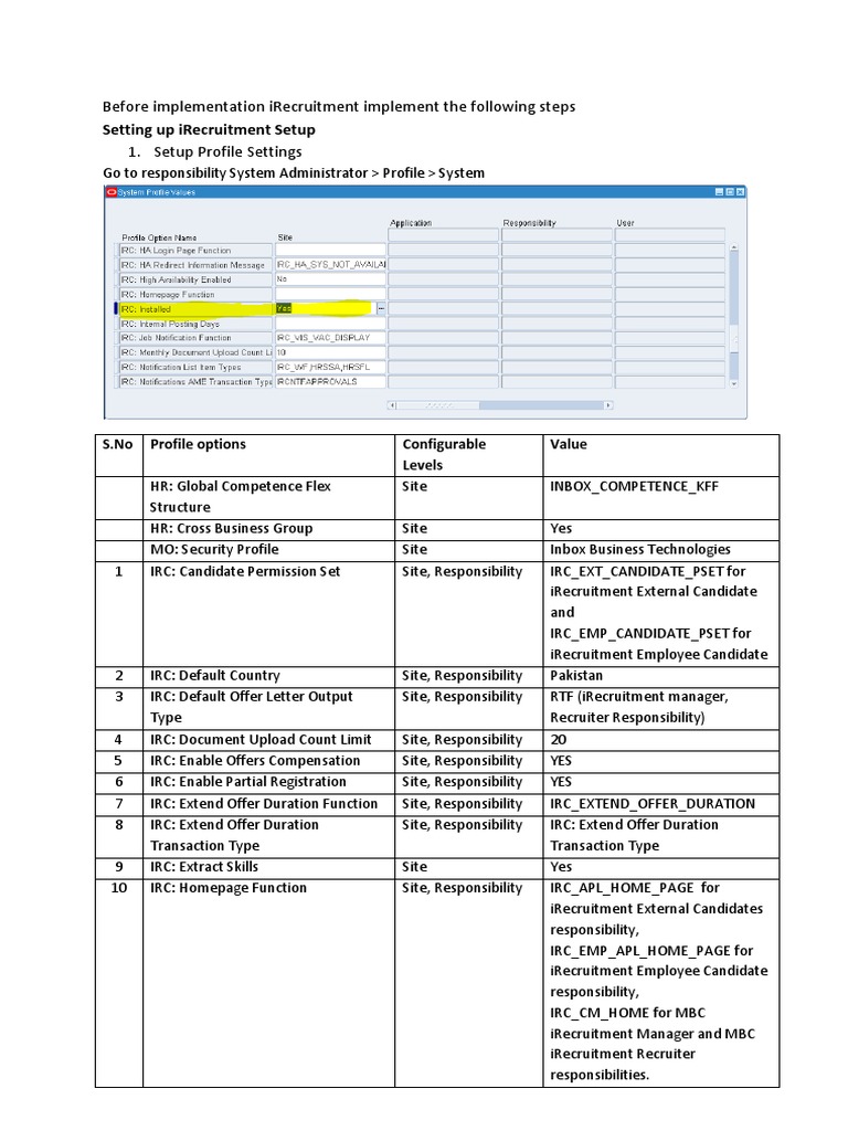 iRecruitment Setup Guide for HRMS | PDF | Recruitment | Computing