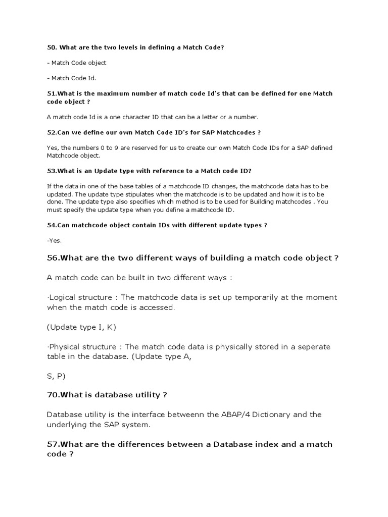 56.what Are The Two Different Ways of Building A Match Code Object ...