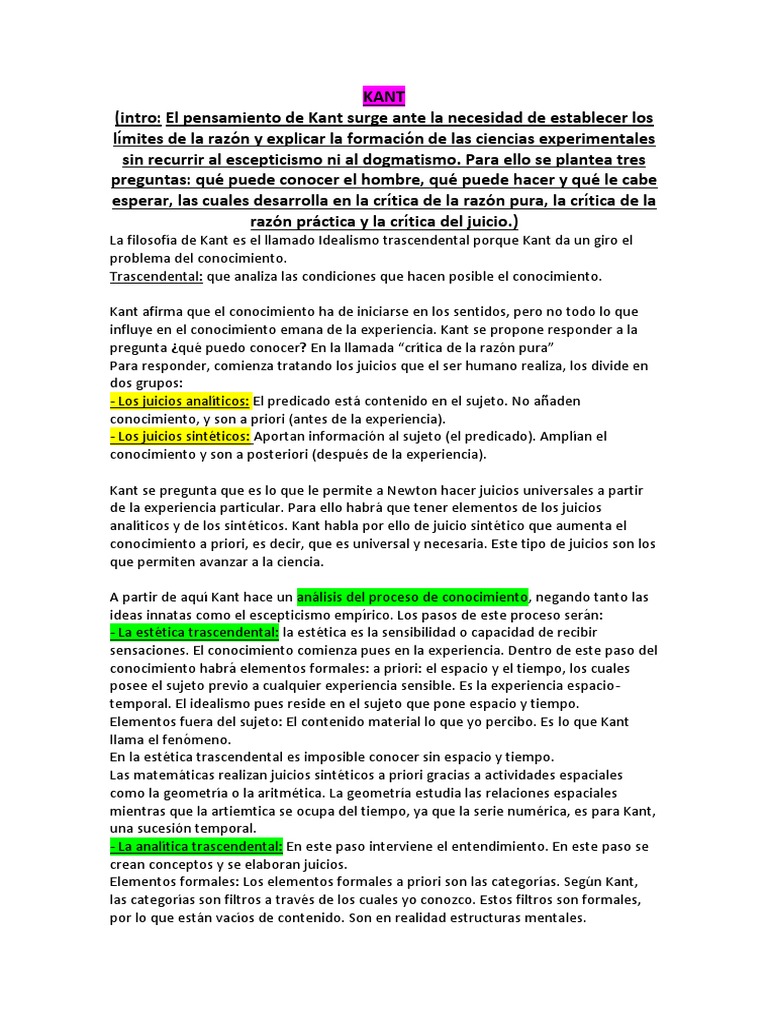 Kant 2º Bach | PDF | Immanuel Kant | A priori y a posteriori