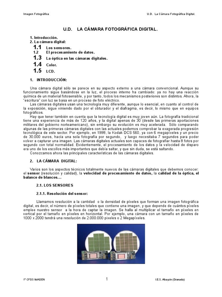 La Cámara Fotográfica Digital | PDF | Formato de imagen sin procesar ...