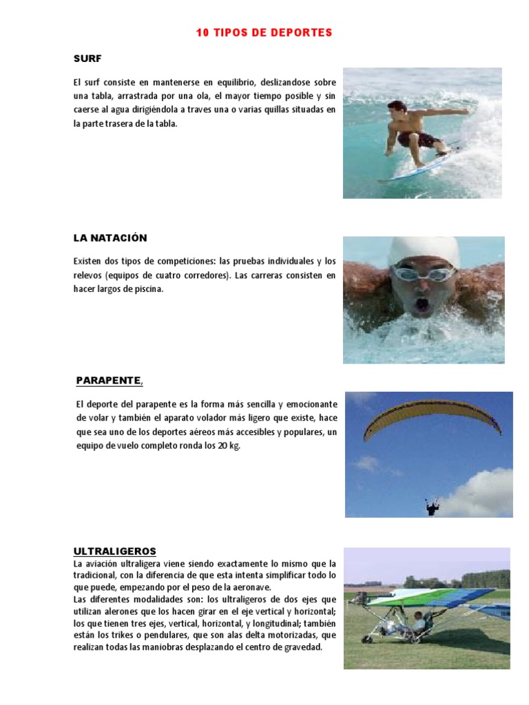 10 Tipos de Deportes | PDF | Deportes olímpicos | Deportes