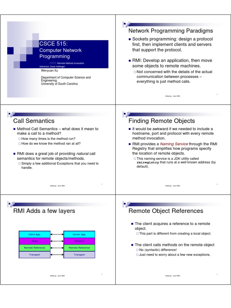 CSCE 515:: Call Semantics Finding Remote Objects | PDF | Application Programming Interface ...