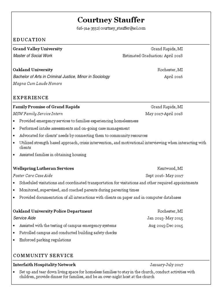 Courtney Stauffer Resume | PDF