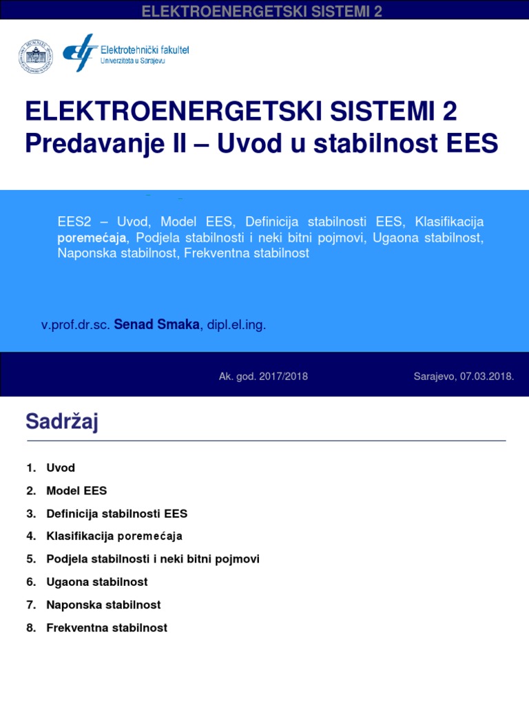 Ees2 Predavanje 2 2017 2018 | PDF