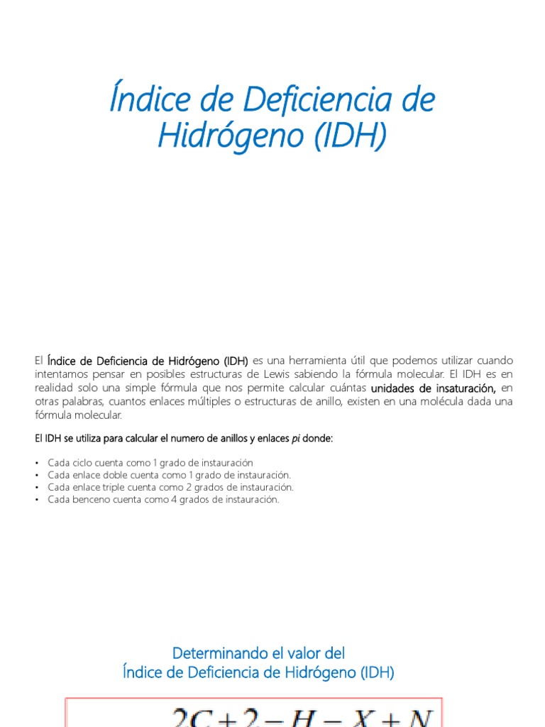 Índice de Deficiencia de Hidrógeno (IDH)