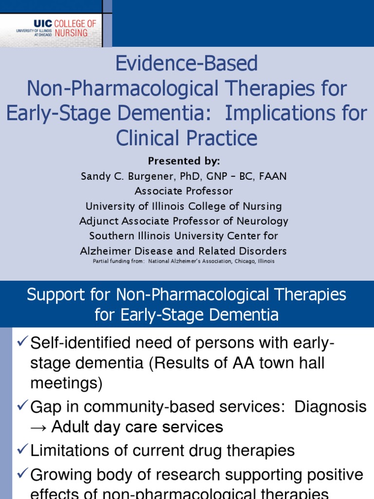 Evidence-Based Non-Pharmacological Therapies For Early-Stage Dementia ...