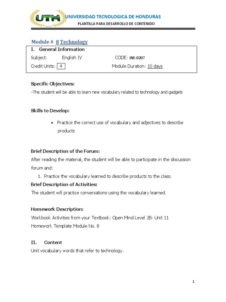 Module - 8 Technology Vocabulary | PDF | Vocabulary | Computing