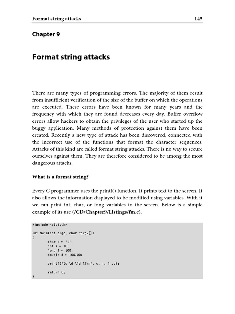 001 Format String Attacks | PDF | Subroutine | C (Programming Language)