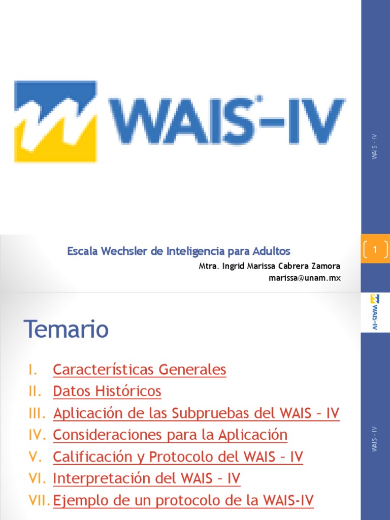 Guía de Aplicación WAIS-IV para Adultos | PDF | Cociente de ...