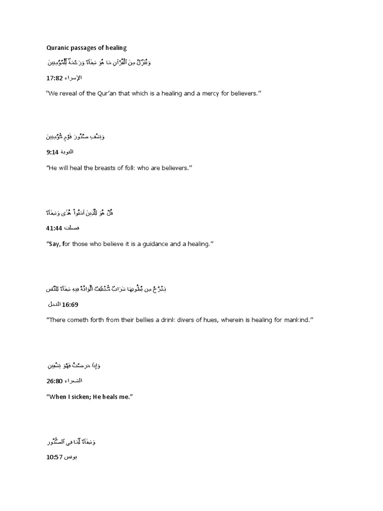 As-shifa Notes
