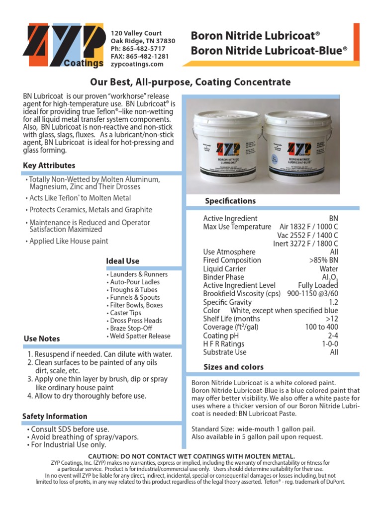 Datasheet - BN Lubricoat WH BL PDF | PDF | Paint | Industrial Processes
