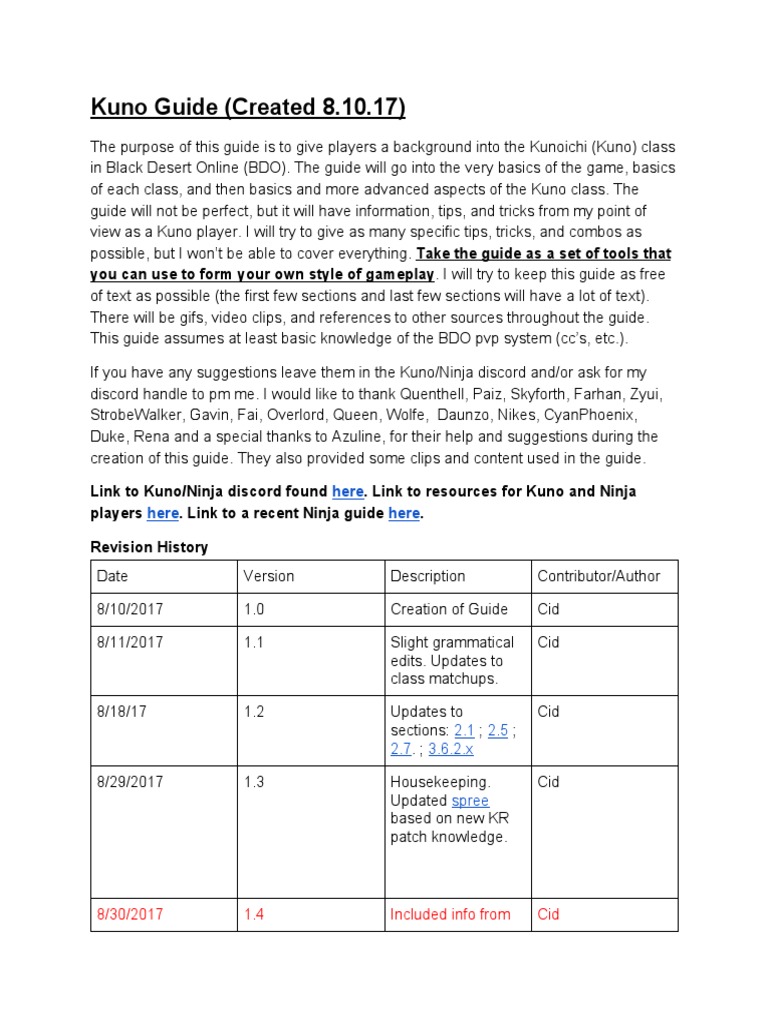 BDO Kuno Guide | PDF | Video Game Gameplay | Video Game Design