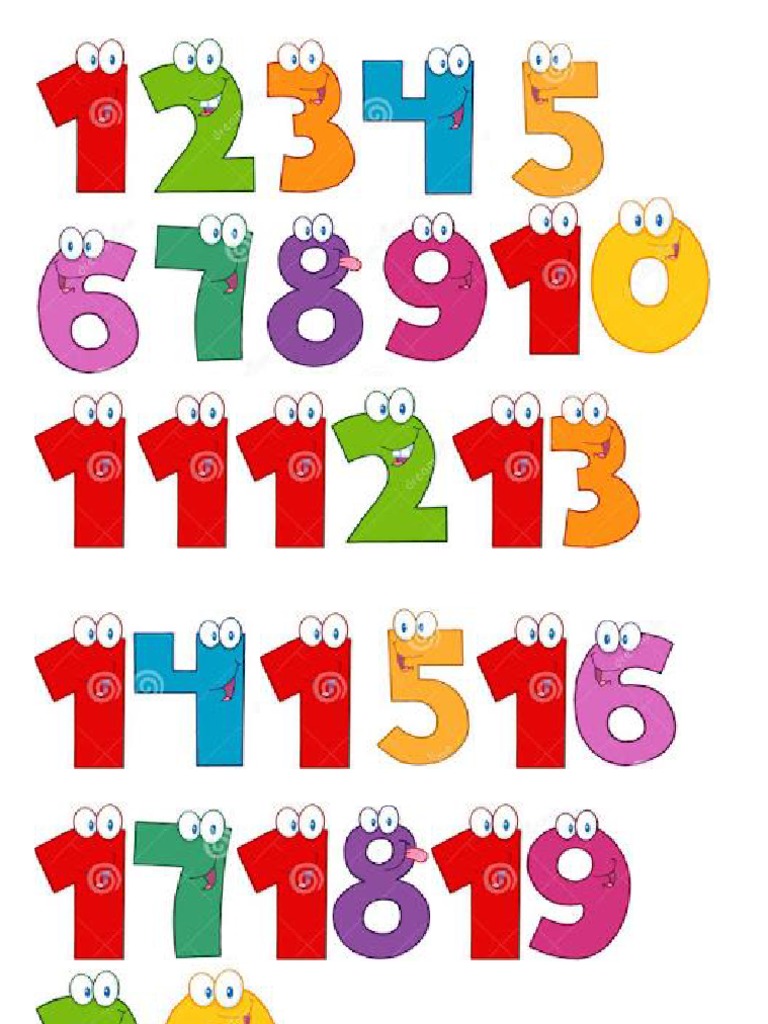 Números Con Ojos a Color | PDF