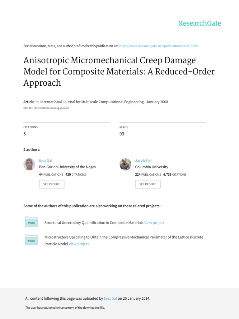 Gal and Fish 2008 | PDF | Creep (Deformation) | Stress (Mechanics)