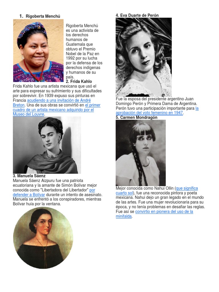 Mujeres Destacadas de America