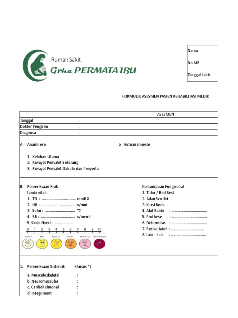Form Asesmen Fisioterapi | PDF