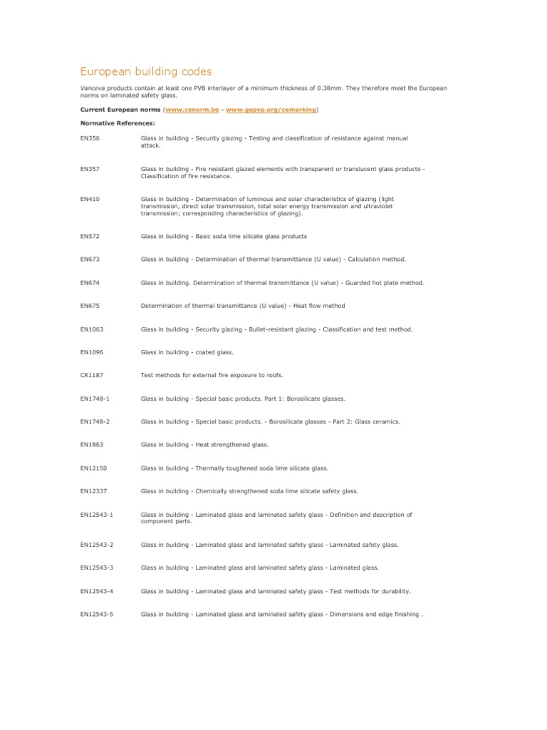 European Building Code | PDF | Glasses | Materials Science