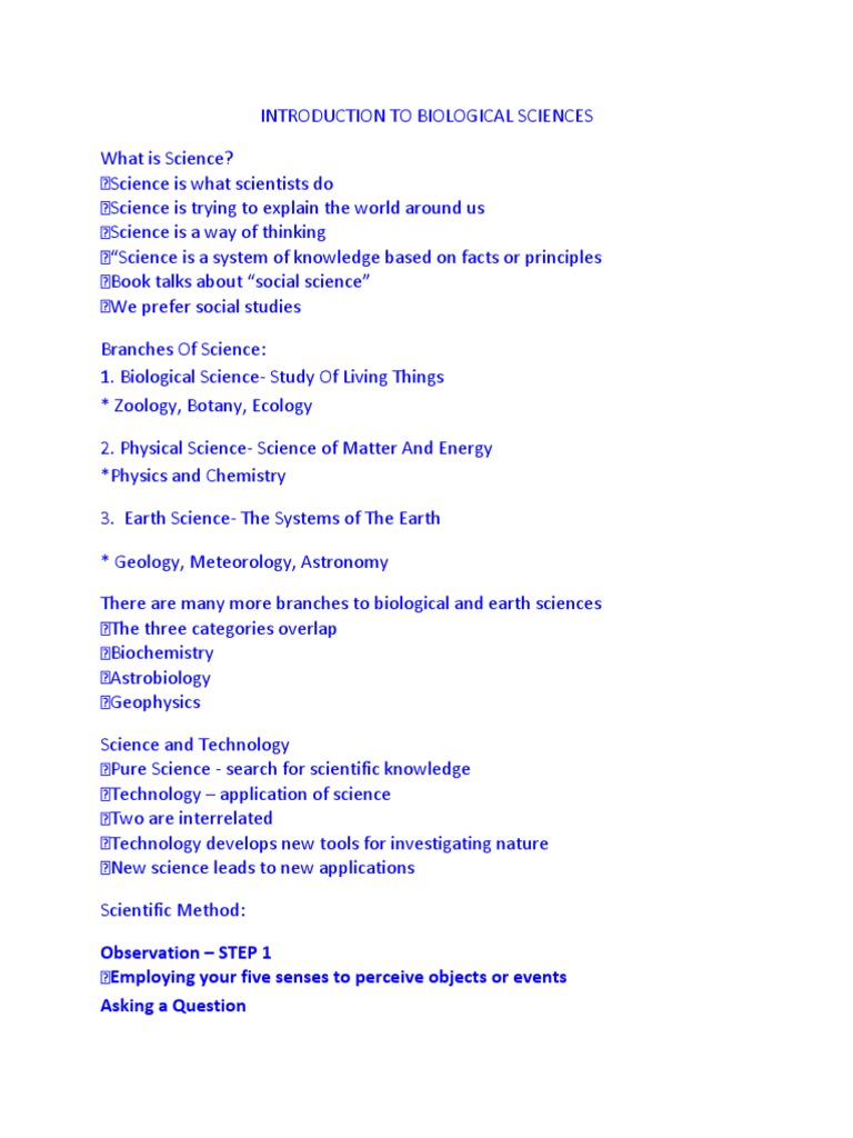 Introduction To Biological Sciences | PDF | Organisms | Cell (Biology)