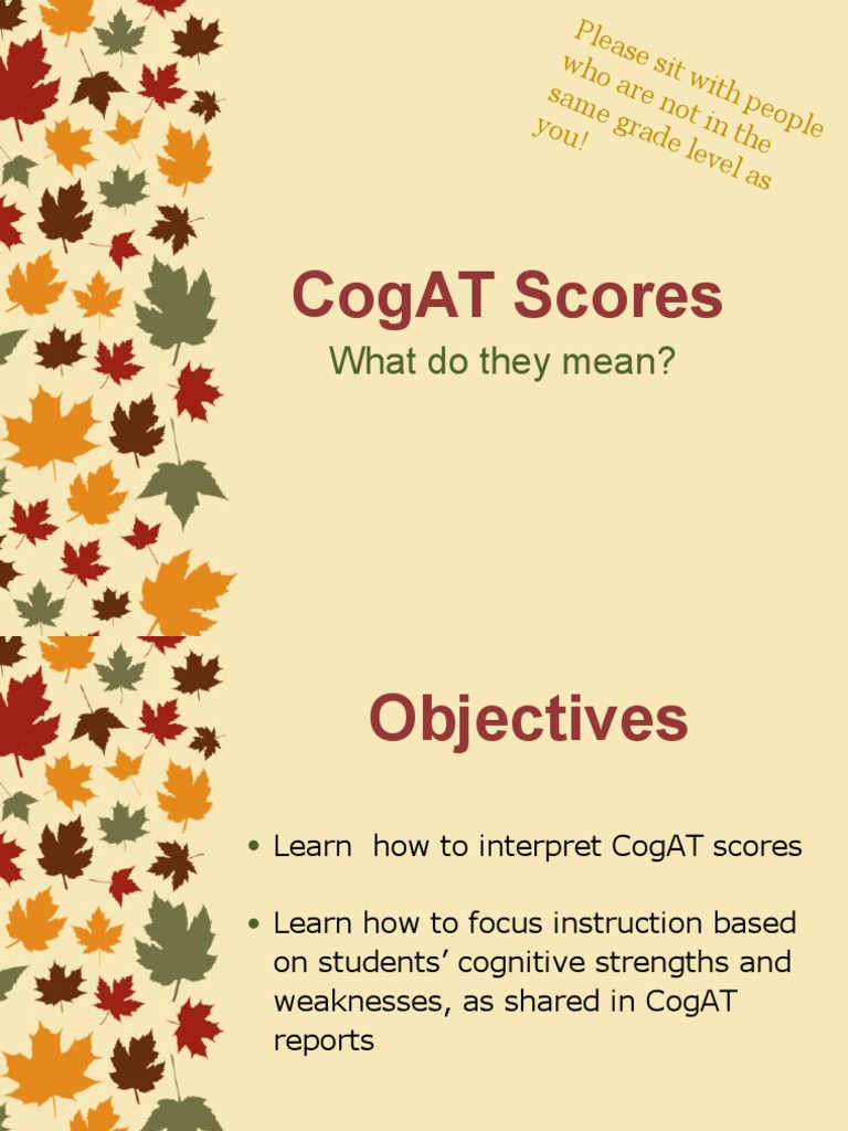 Cogat Scores So What Do They Mean | PDF