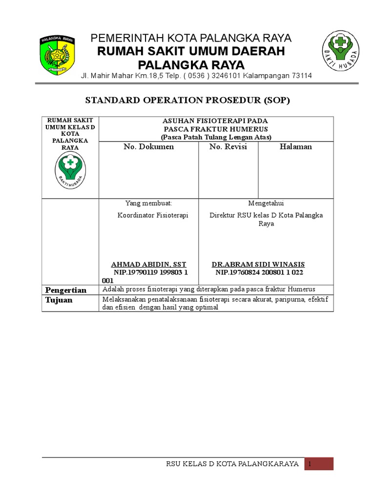 Sop Fisioterapi | PDF