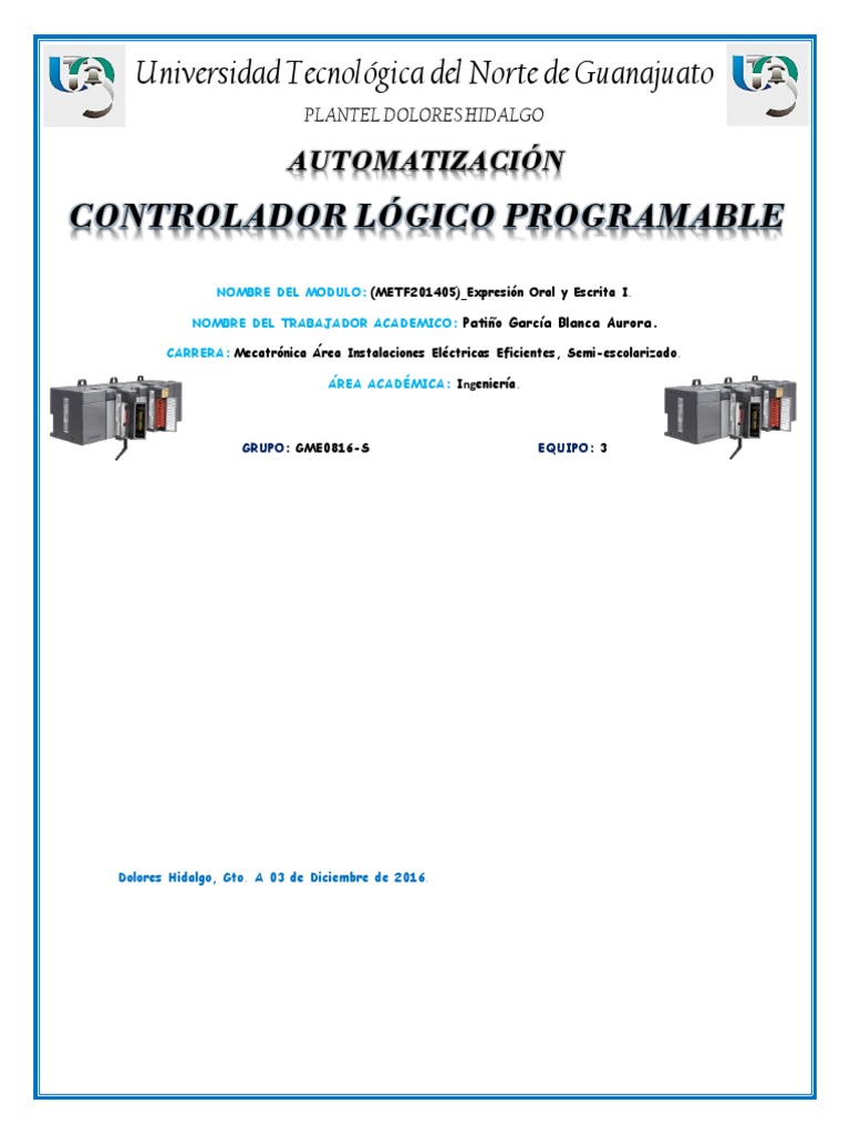 Controladores Logicos Programables Utng | Descargar gratis PDF | Controlador lógico programable ...