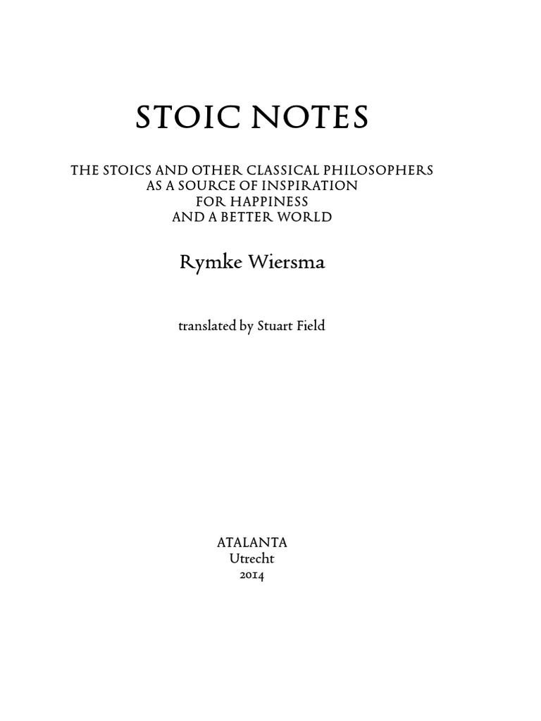 Stoic Notes Spreads | PDF | Stoicism | Philosophical Movements