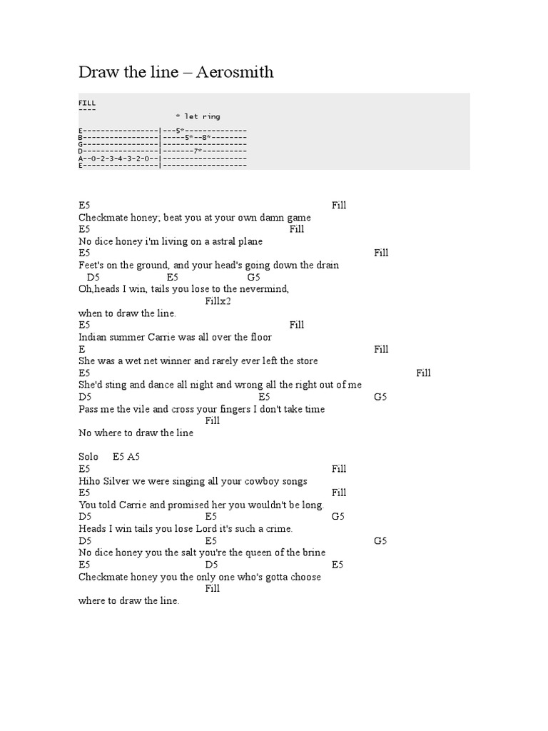 Draw The Line - Aerosmith | PDF