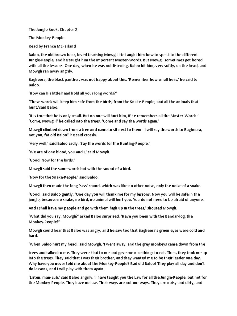 Jungle Book Chapter 2 | PDF | Baloo | Bagheera