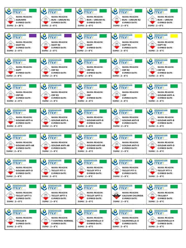 Label Reagen | PDF | Medical Specialties | Clinical Medicine