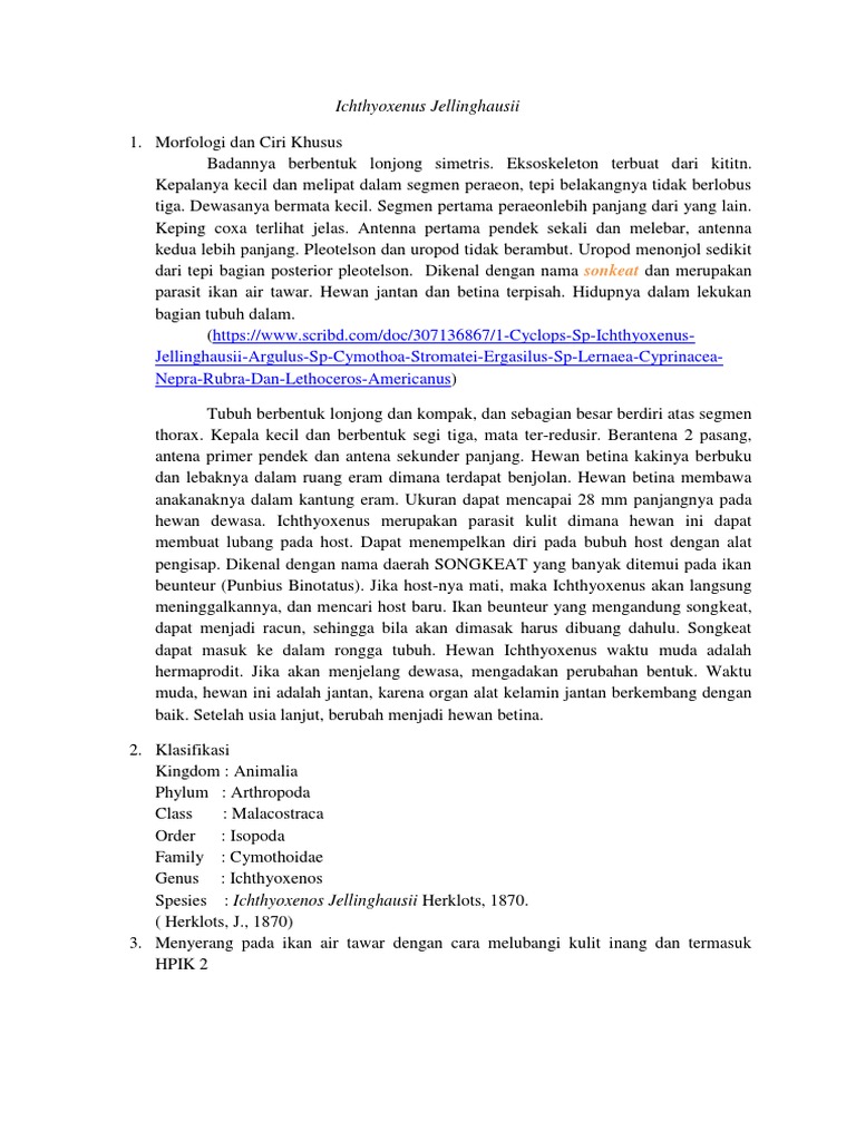 Ichthyoxenus Jellinghausii | PDF